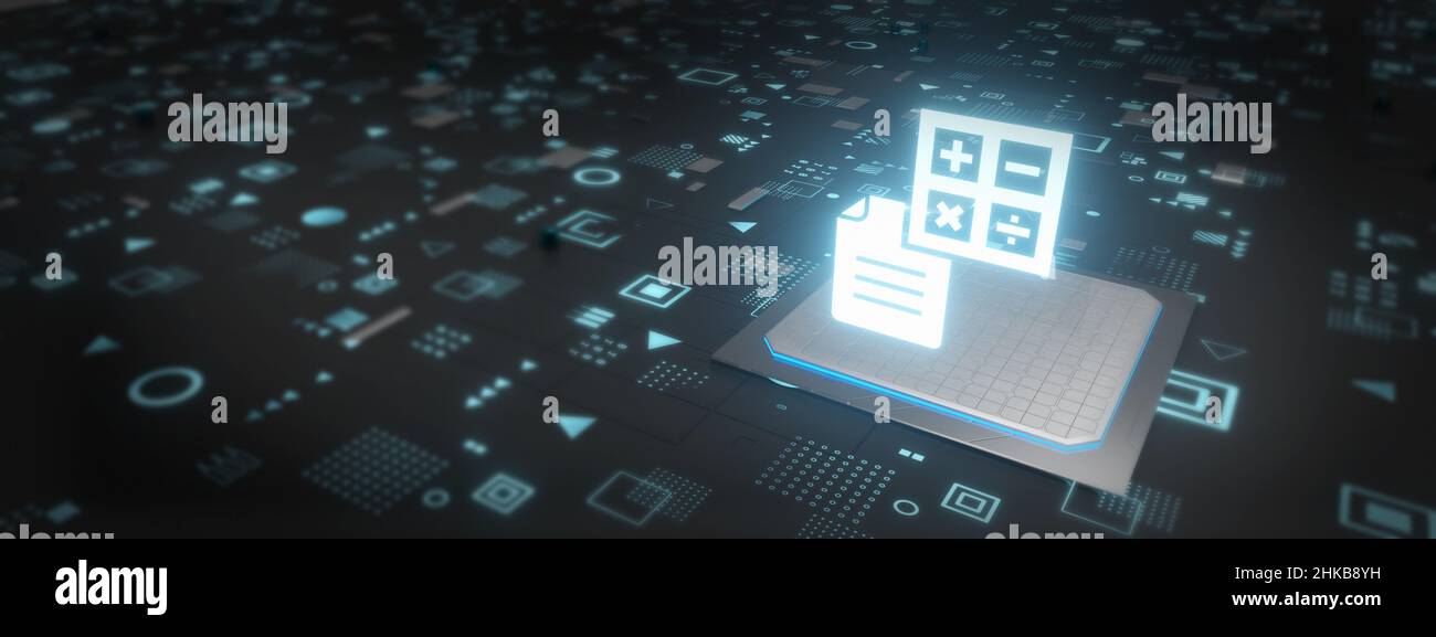 Financial and budget planning with technology 3D Illustration Stock ...