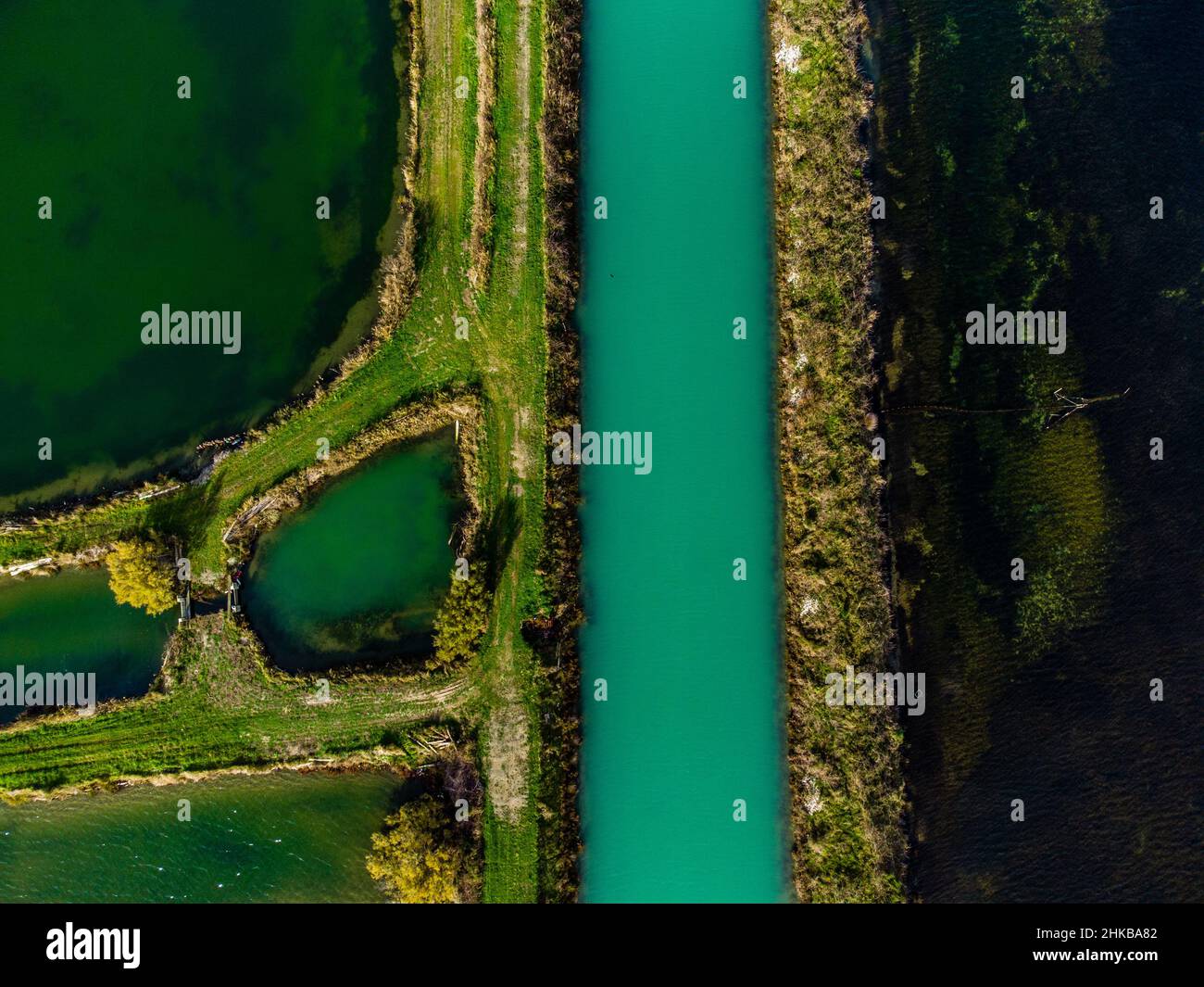 Lidos of Comacchio seen from above Stock Photo - Alamy