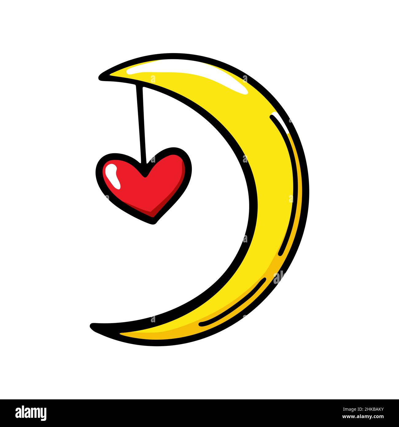 Hand drawn crescent moon Cut Out Stock Images & Pictures - Alamy
