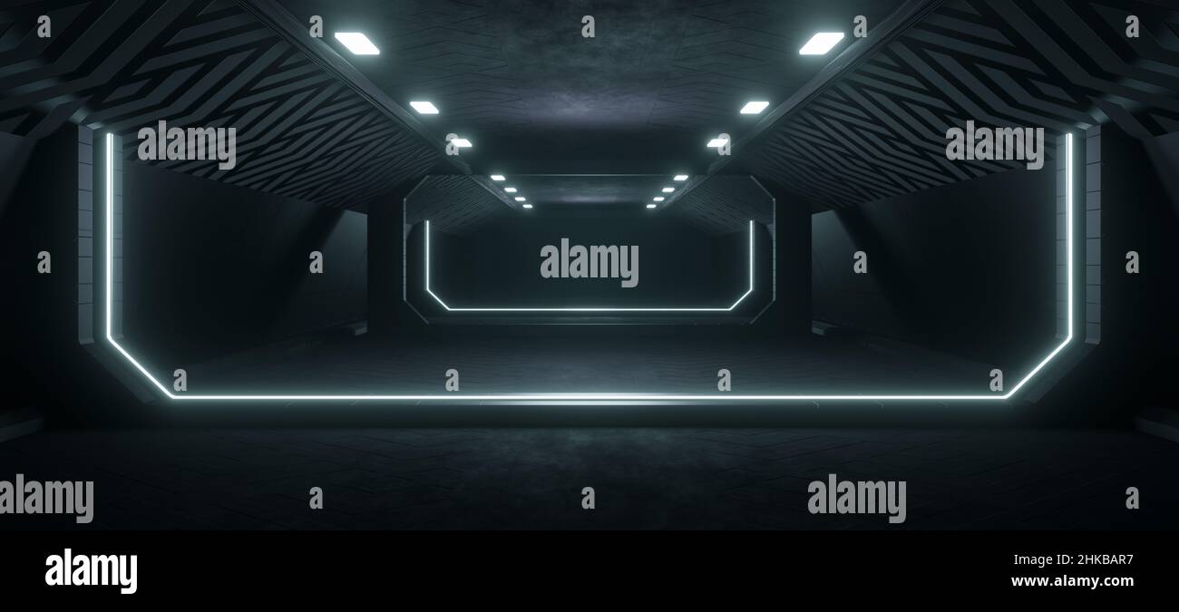 Futuristic Cyber Virtual Reality Futuristic Industrial Room Awesome ...
