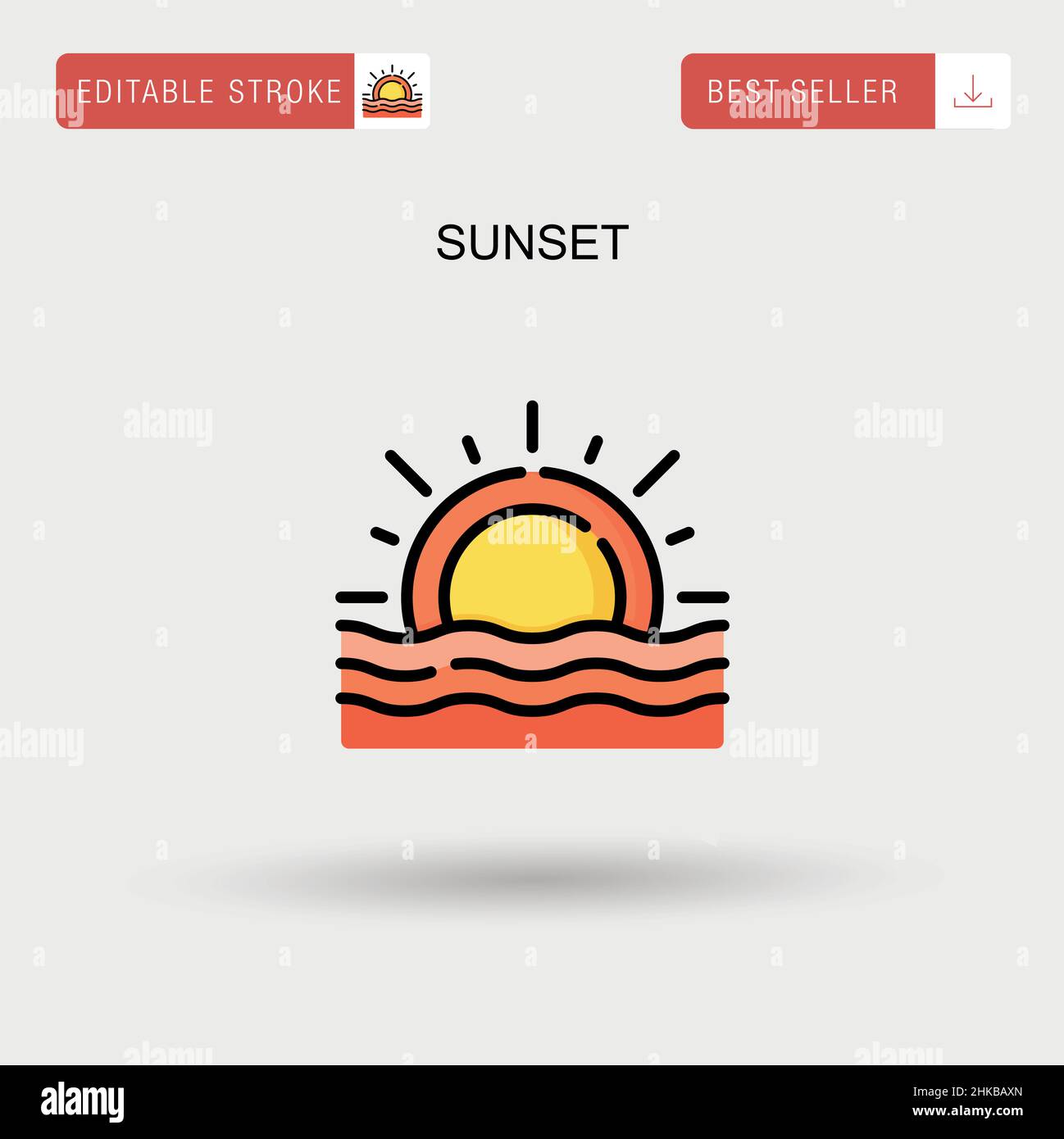 Sunset Simple vector icon Stock Vector Image & Art - Alamy