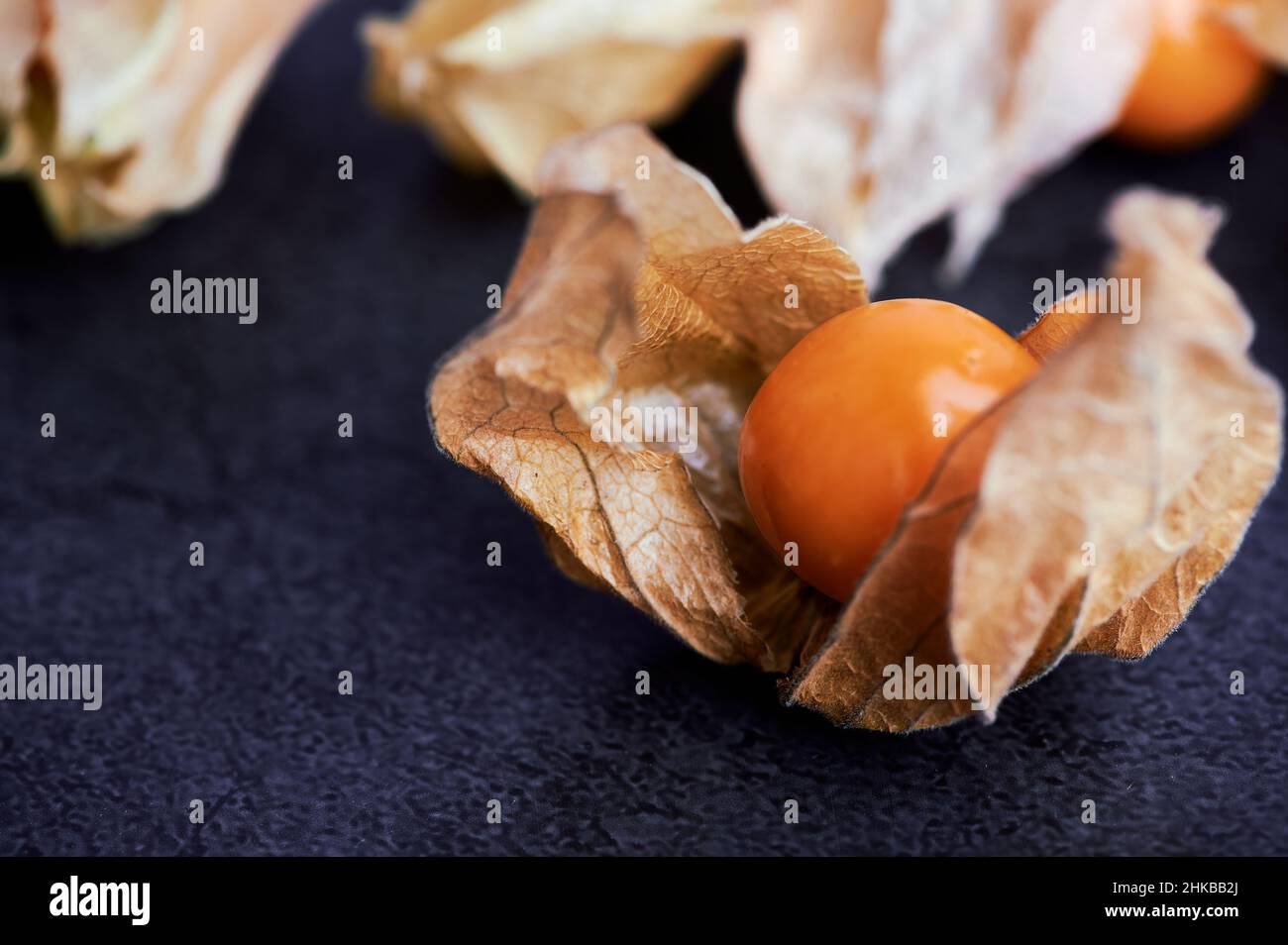physalis fruit close up on dark background Stock Photo - Alamy