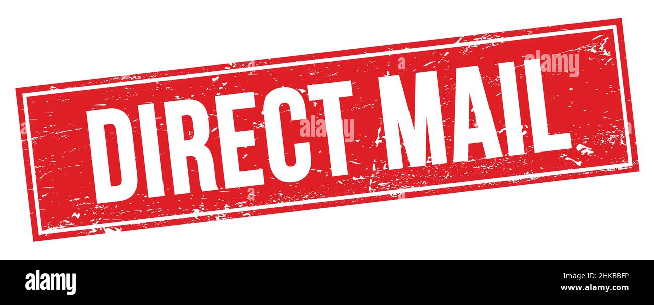 DIRECT MAIL text on red grungy rectangle stamp sign Stock Photo - Alamy