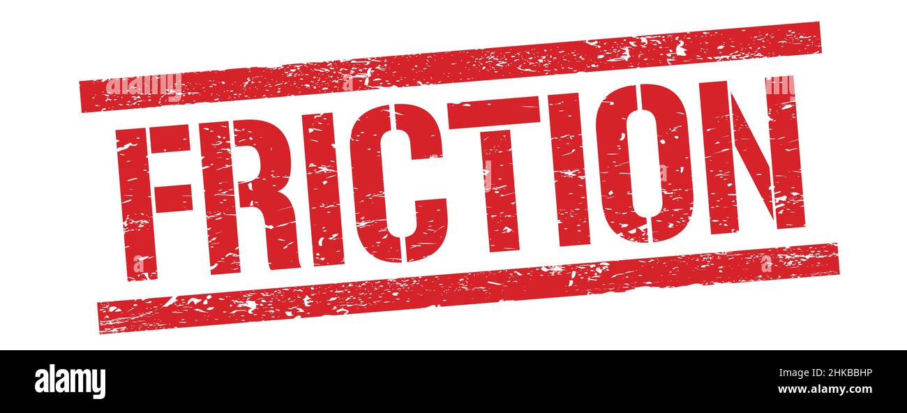 FRICTION text on red grungy rectangle stamp sign Stock Photo - Alamy