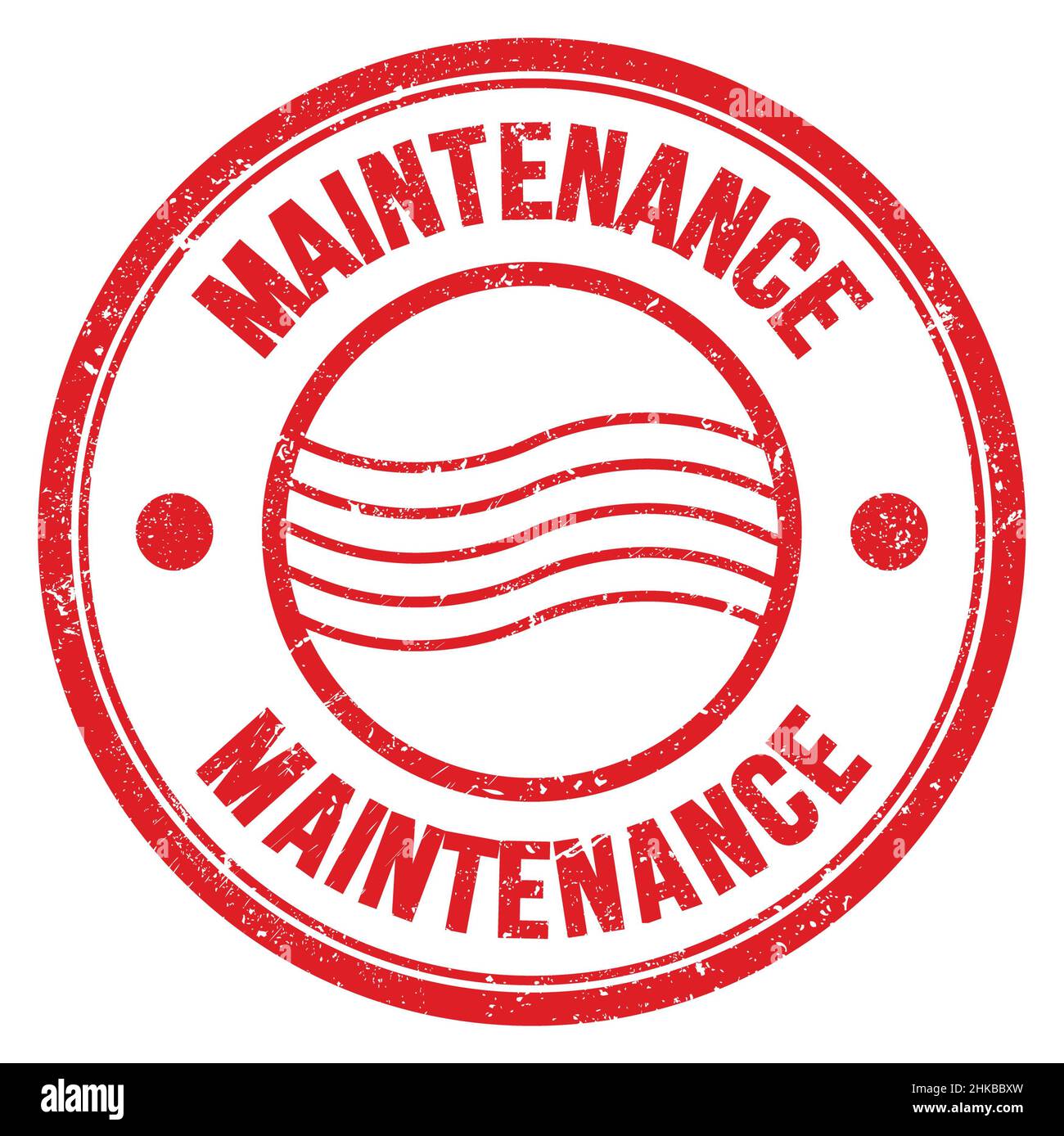 MAINTENANCE word written on red round postal stamp sign Stock Photo - Alamy
