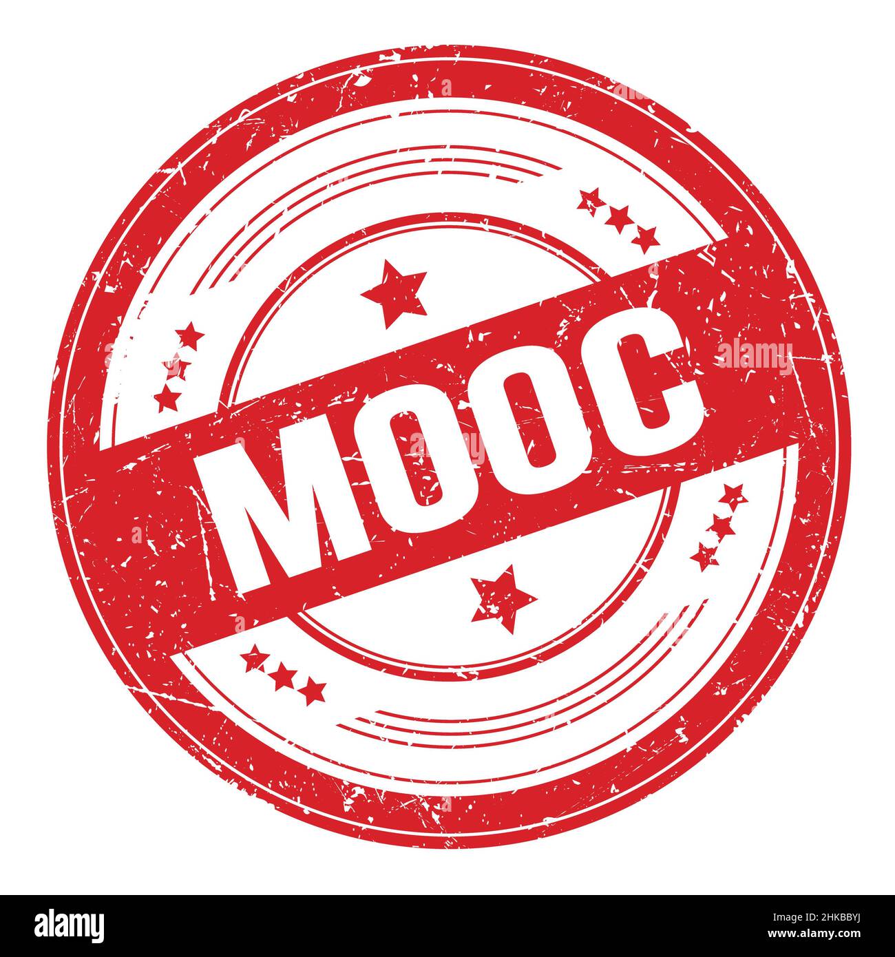MOOC text on red round grungy texture stamp Stock Photo - Alamy