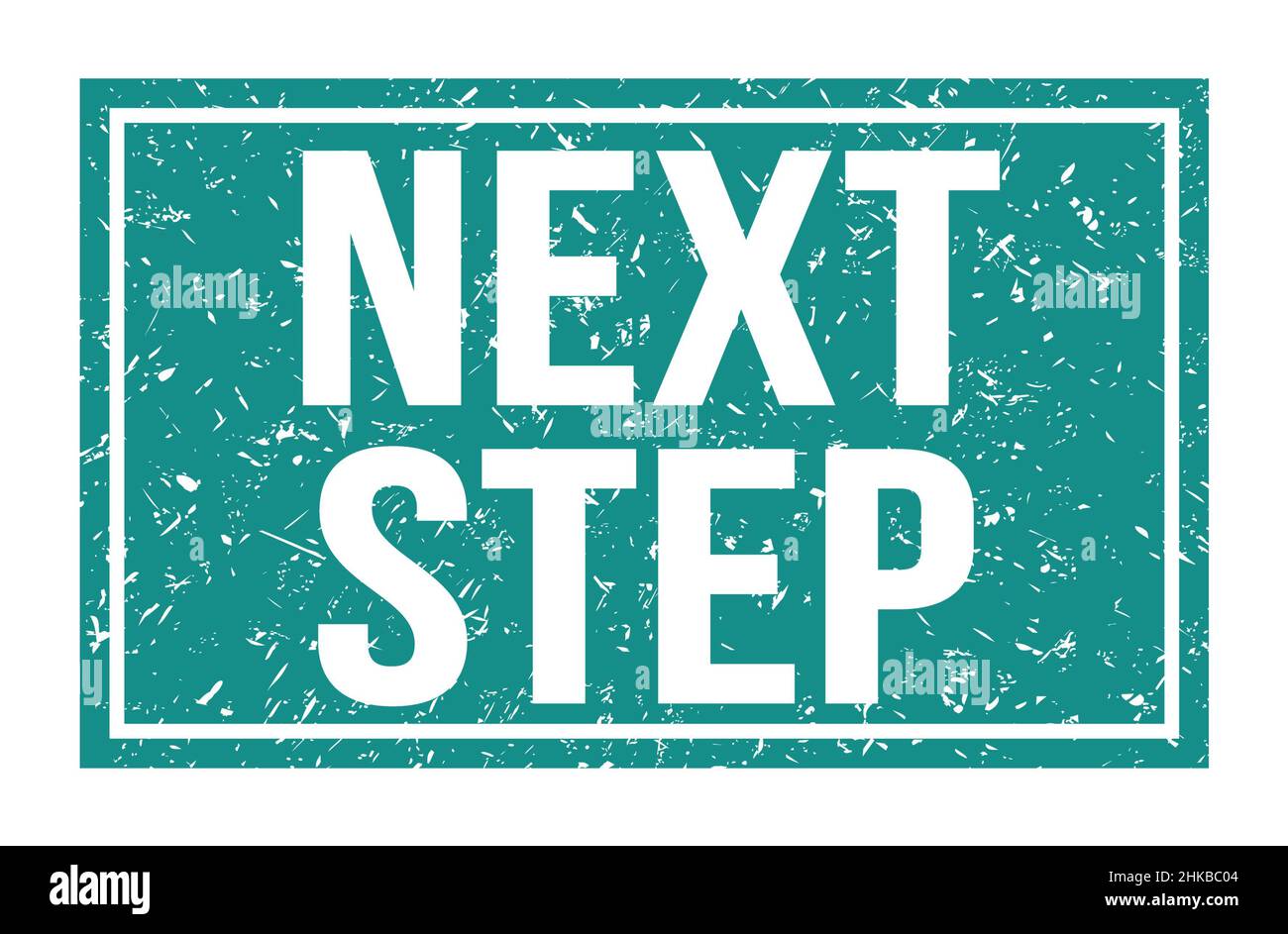 NEXT STEP, words written on blue rectangle stamp sign Stock Photo - Alamy