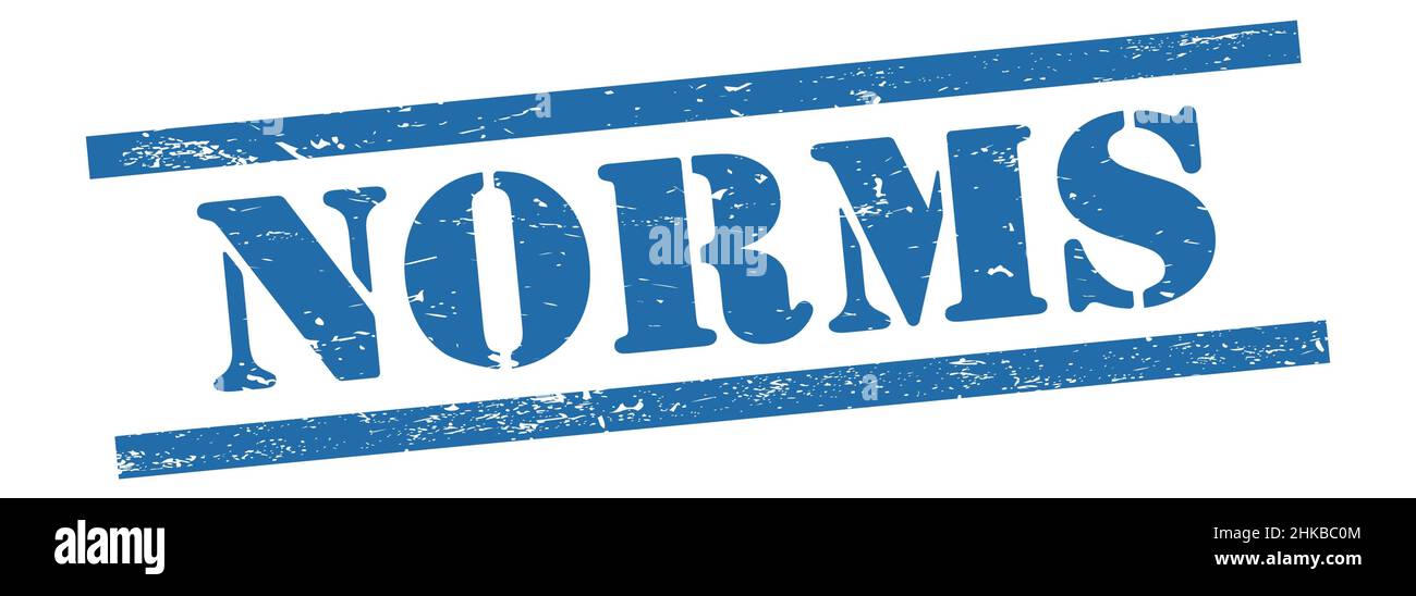 NORMS text on blue grungy vintage rubber stamp Stock Photo - Alamy