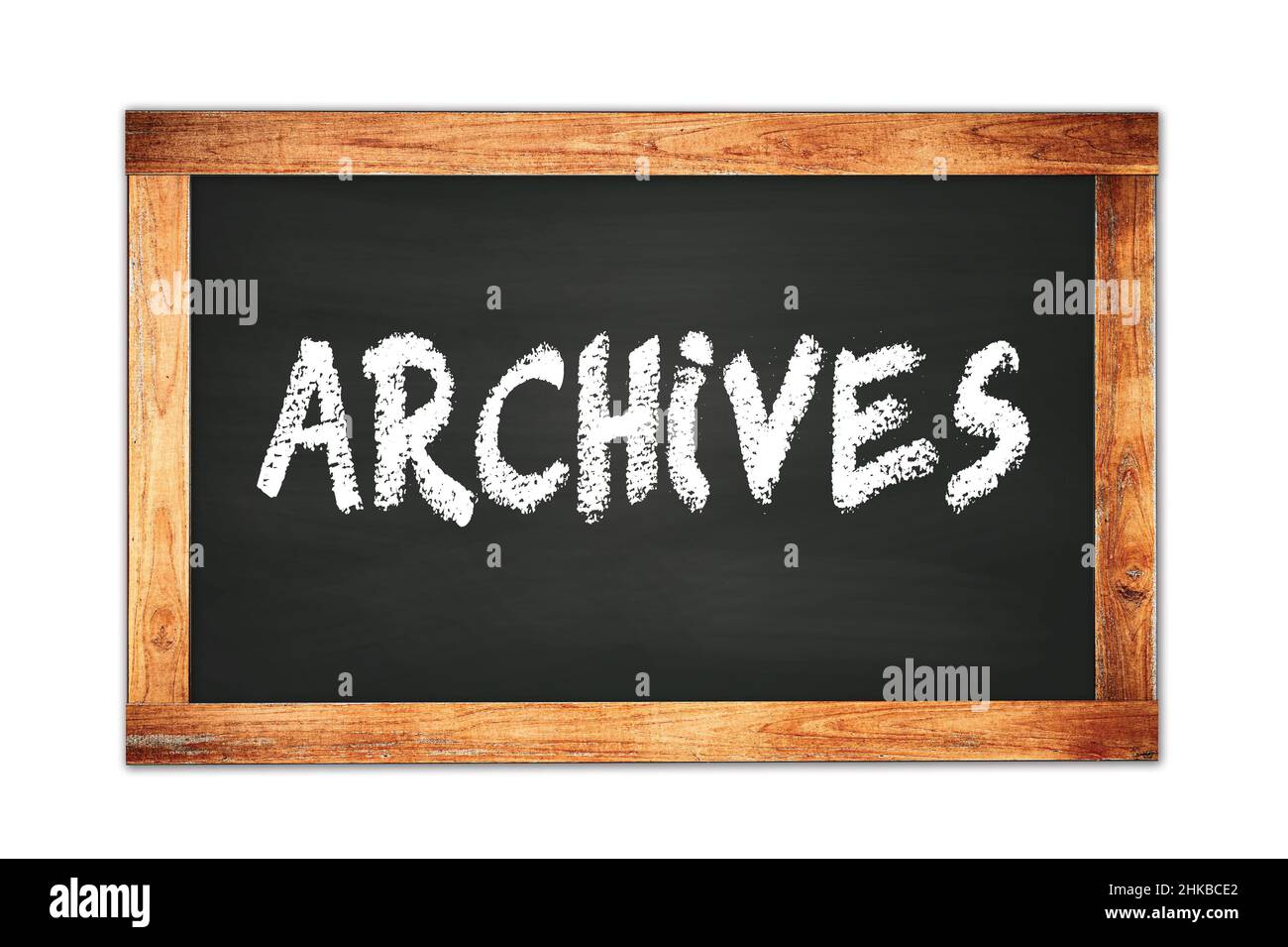 ARCHIVES text written on black wooden frame school blackboard Stock ...