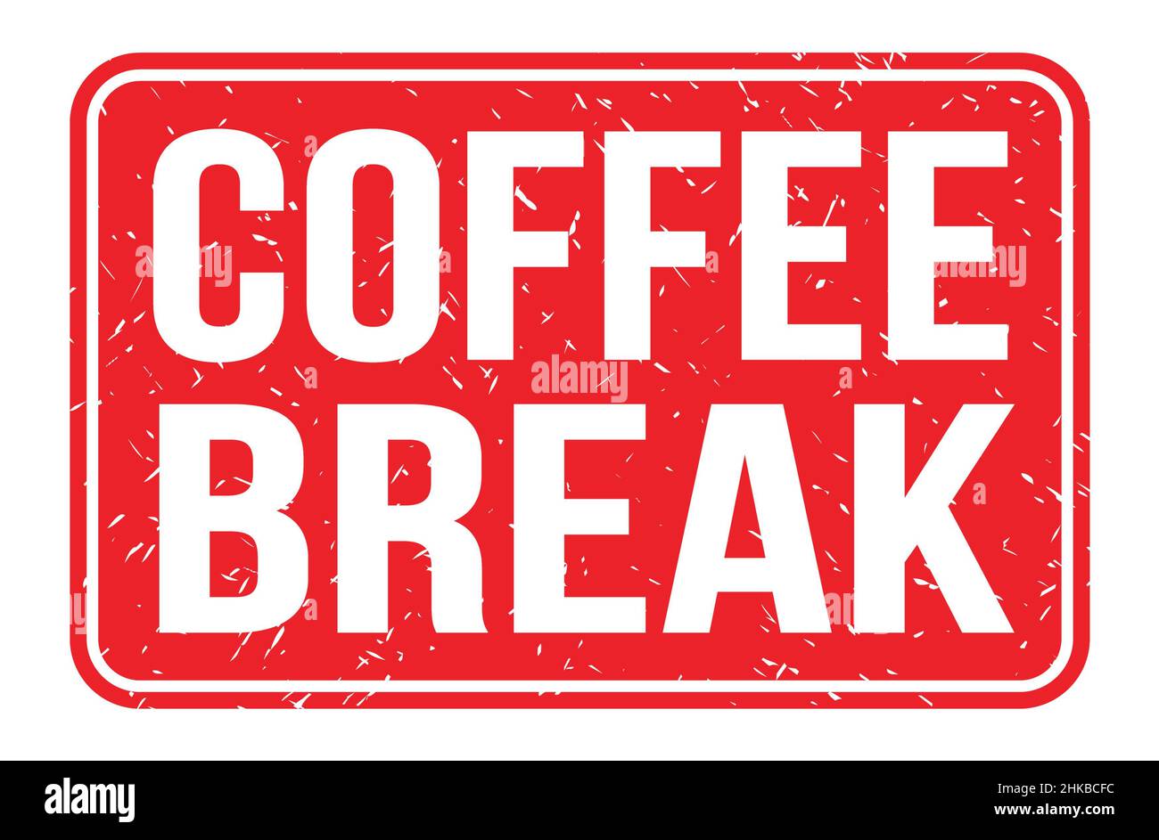 COFFEE BREAK, words written on red rectangle stamp sign Stock Photo - Alamy