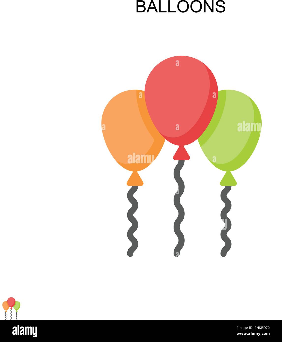 Balloons Simple vector icon. Illustration symbol design template for ...