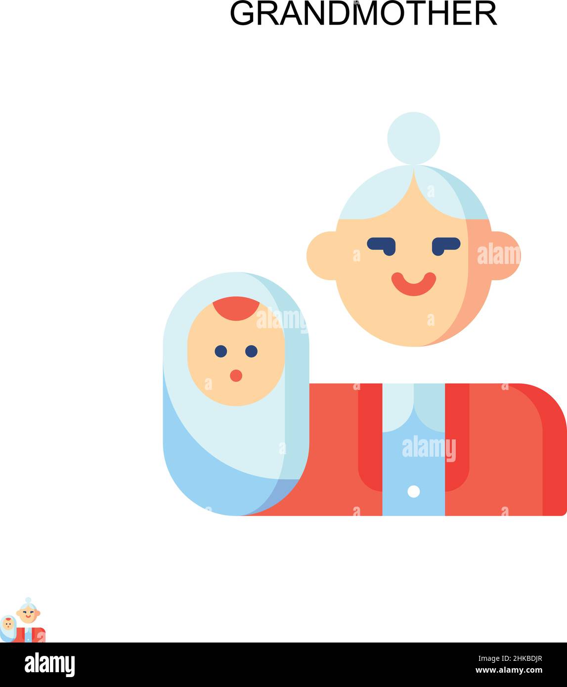 Grandmother Simple vector icon. Illustration symbol design template for ...