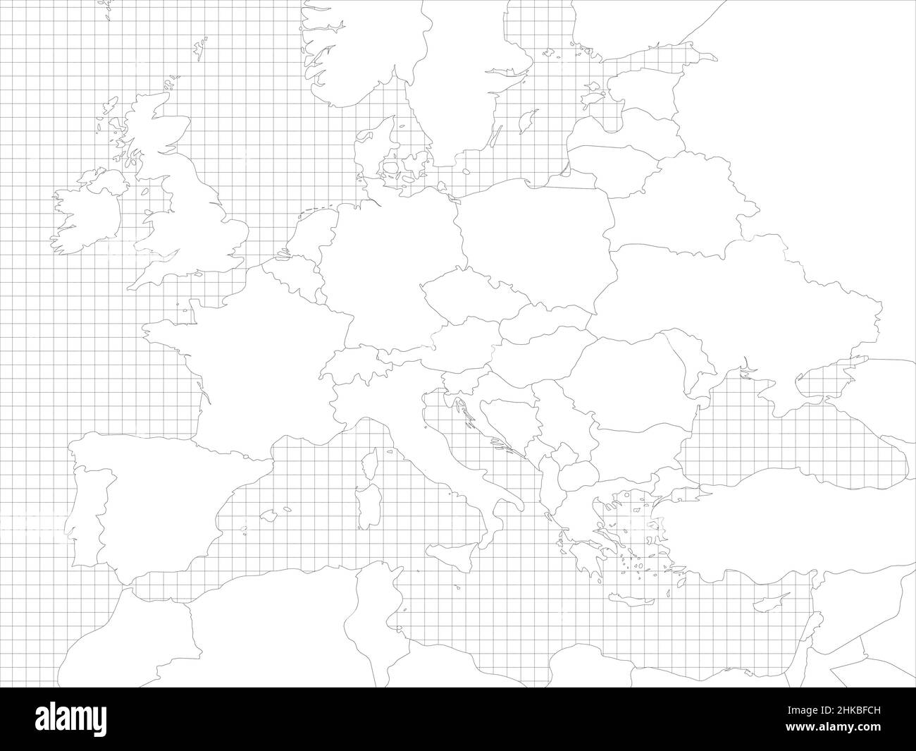 Europe simple outline blank map Stock Vector Image & Art - Alamy