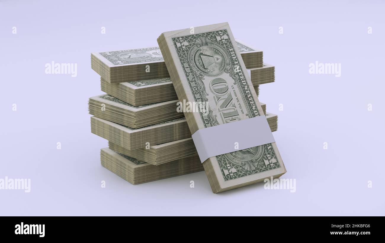 United States of America Dollar Bundles - 3D Illustration Stock Photo ...