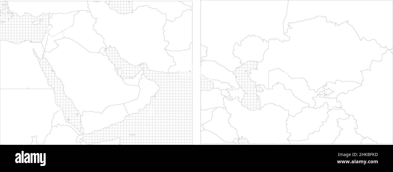 Middle East simple outline blank map Stock Vector Image & Art - Alamy
