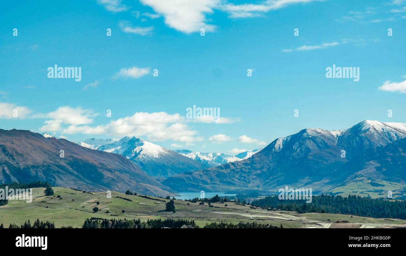 View from Mount Iron, Wanaka, New Zealand Stock Photo - Alamy