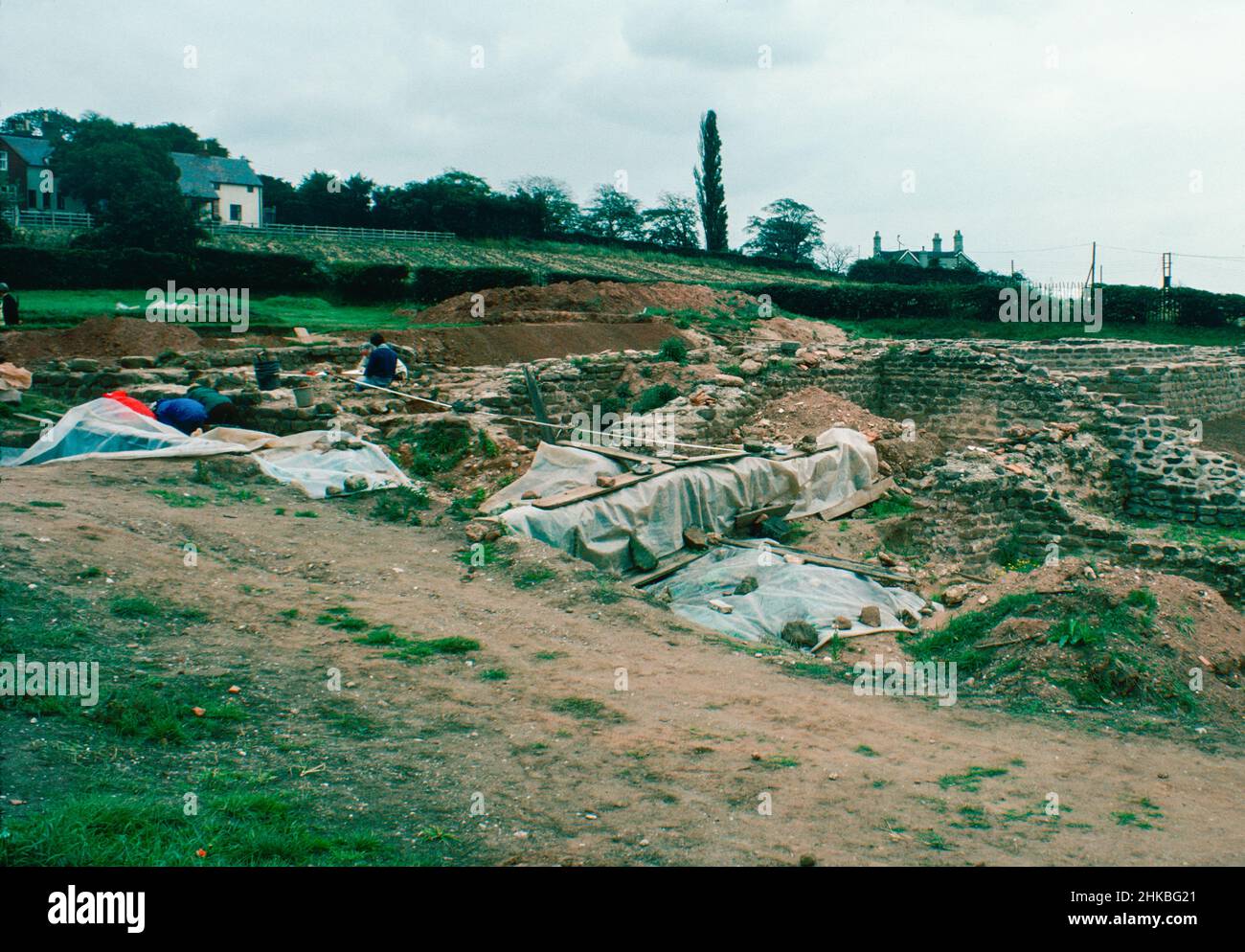 Roman mansion. Archaeological works in progress at Wall, Roman ...