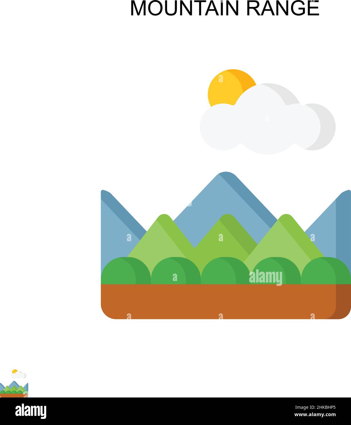 Mountain range Simple vector icon. Illustration symbol design template ...