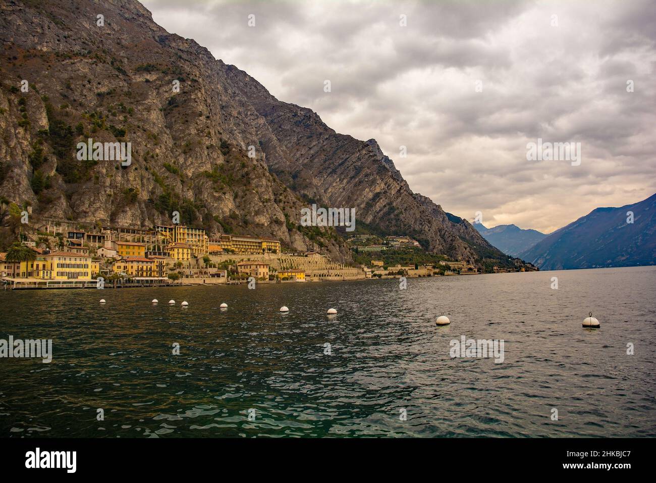 The north east Italy town of Limone sul Garda on the shore of Lake ...