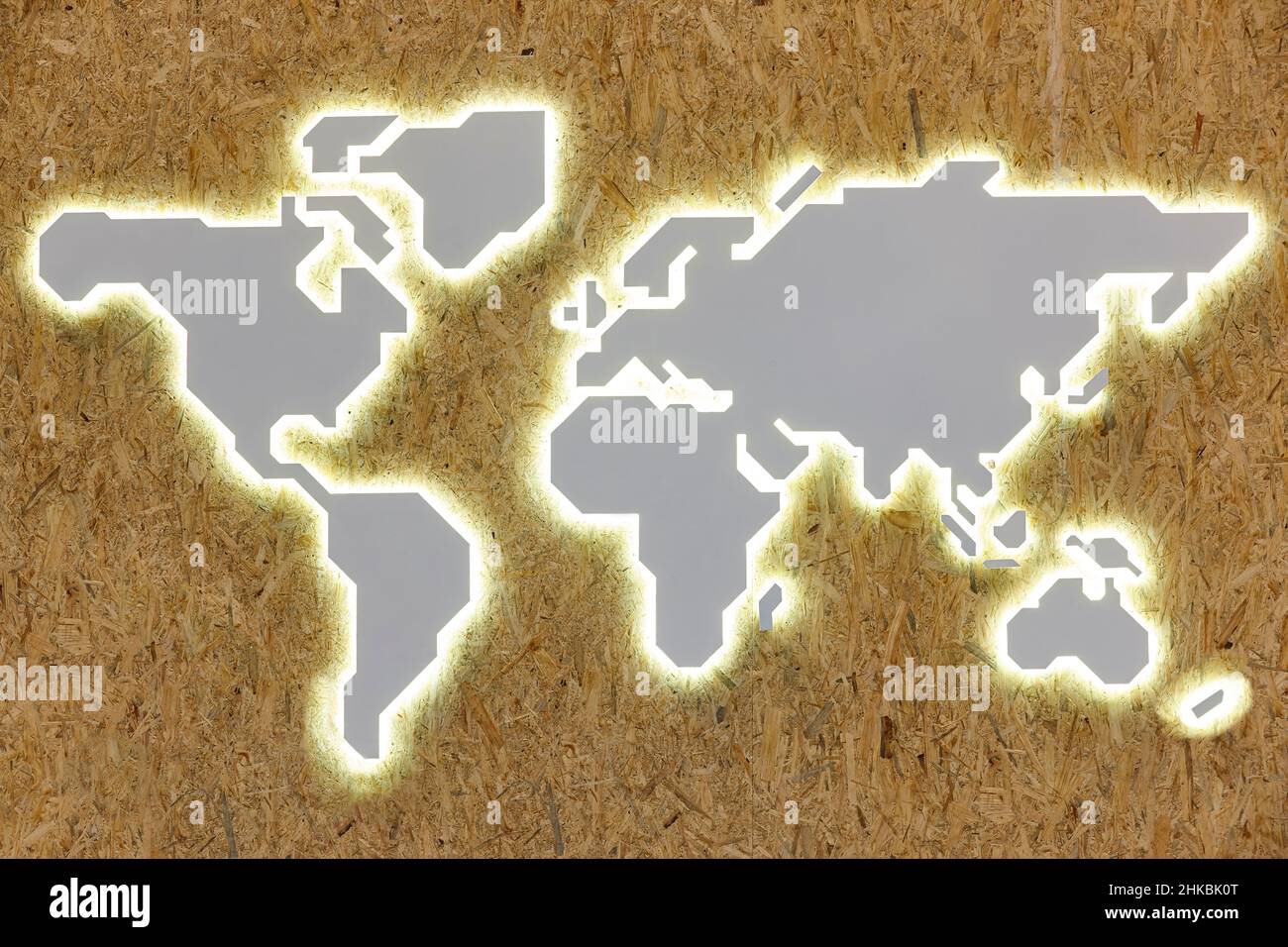 Illuminated global world map. Geography worldwide background. Planet ...