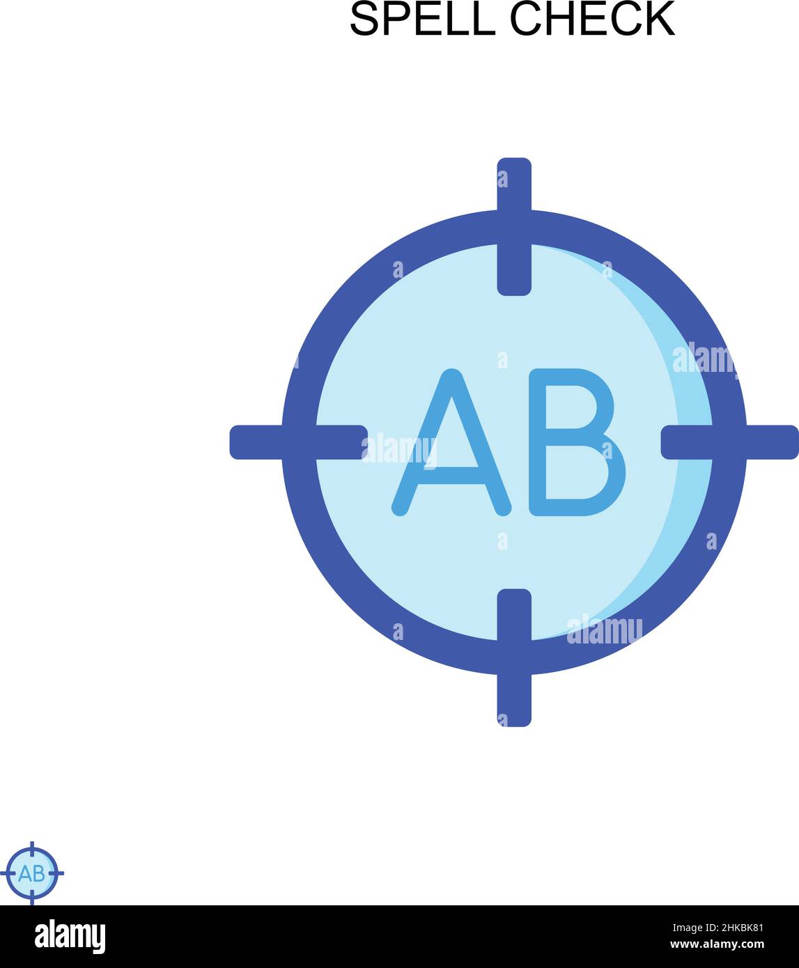 Spell check Simple vector icon. Illustration symbol design template for ...