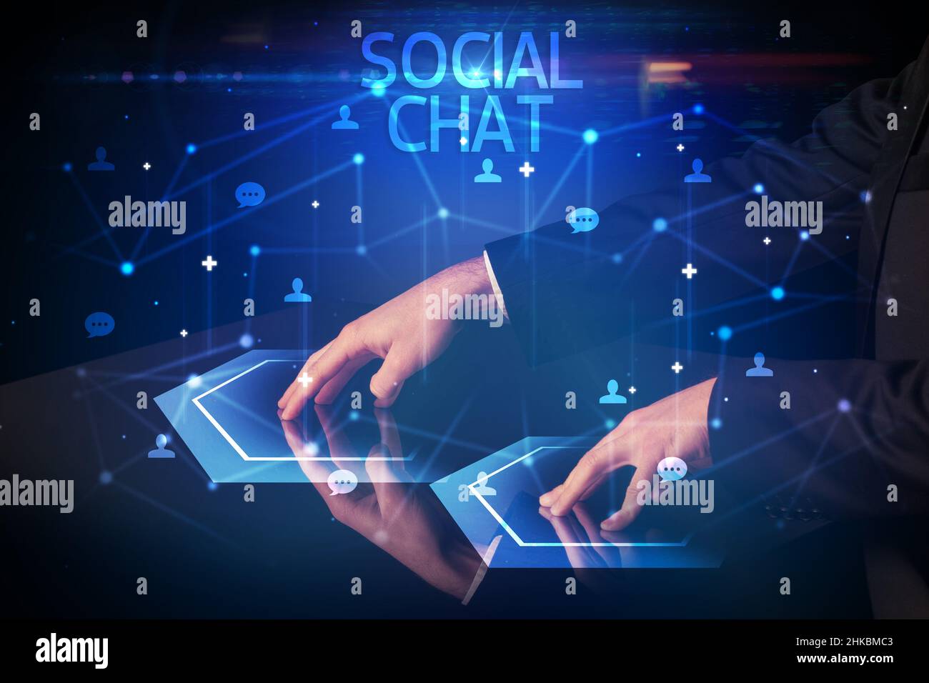 Navigating social networking with social icons Stock Photo - Alamy