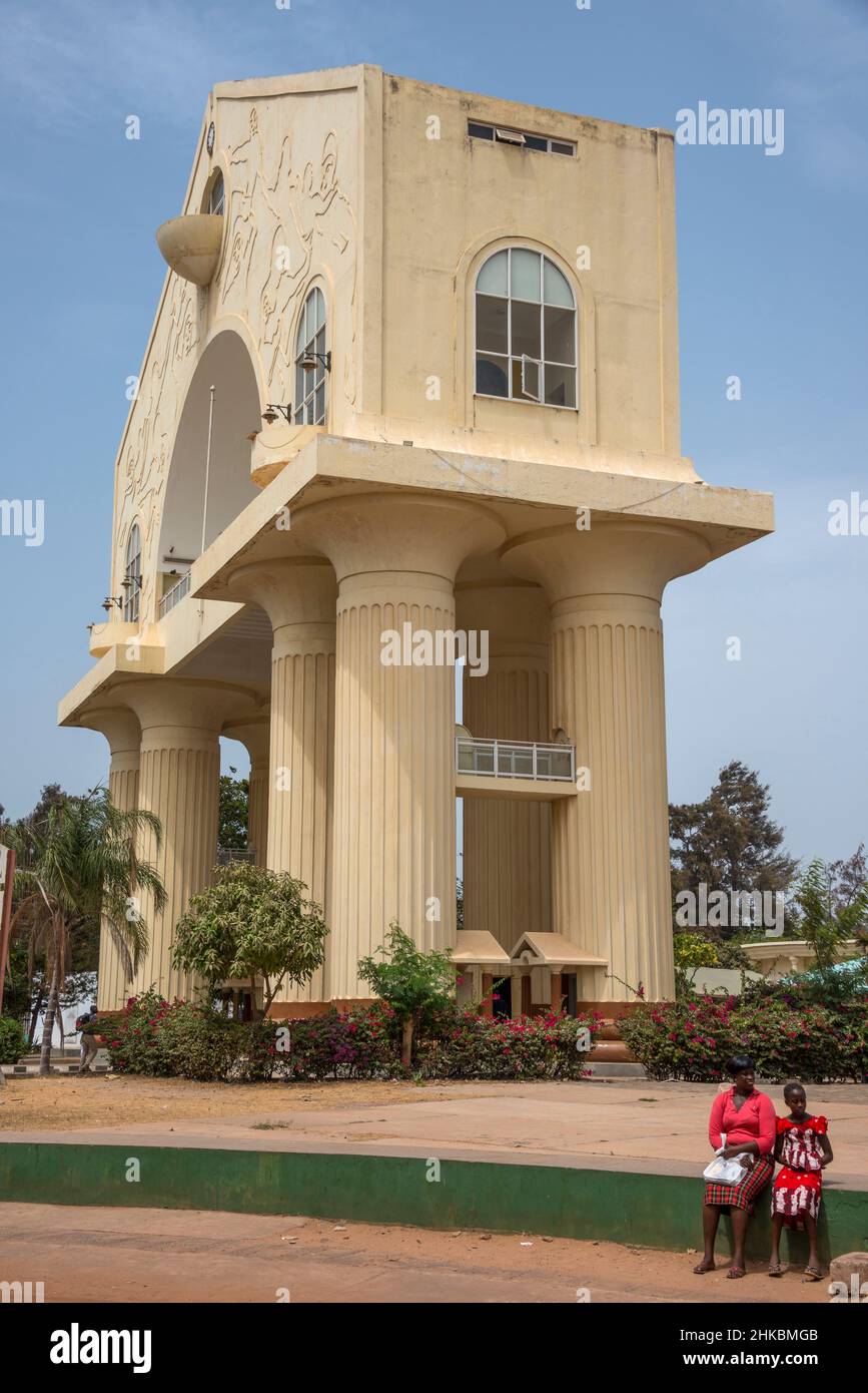 Arch 22 at the entrance to the city of Banjul capital of The Gambia ...