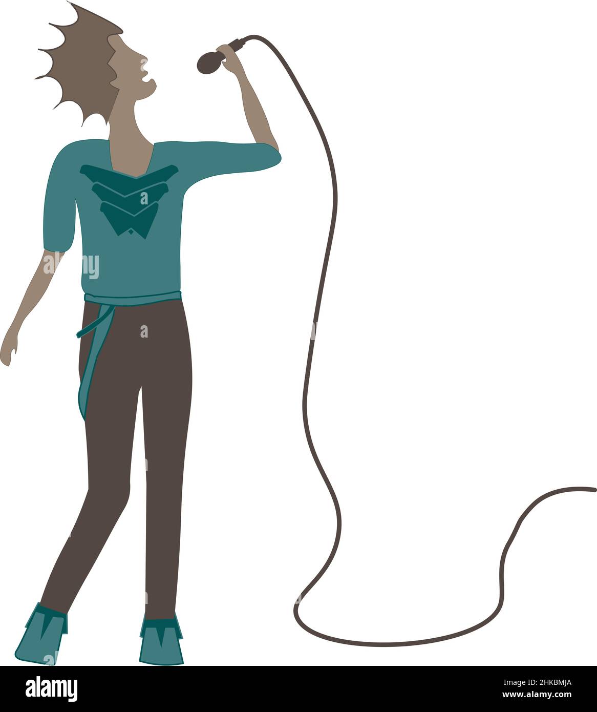 Man singing into a microphone Stock Vector Images - Alamy