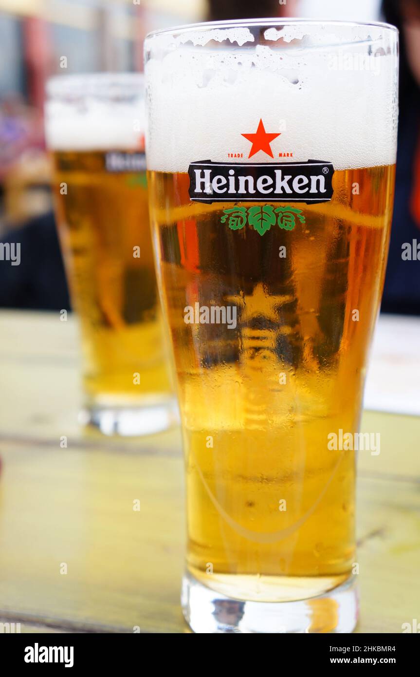 Dutch Heineken beer in a glass Stock Photo - Alamy