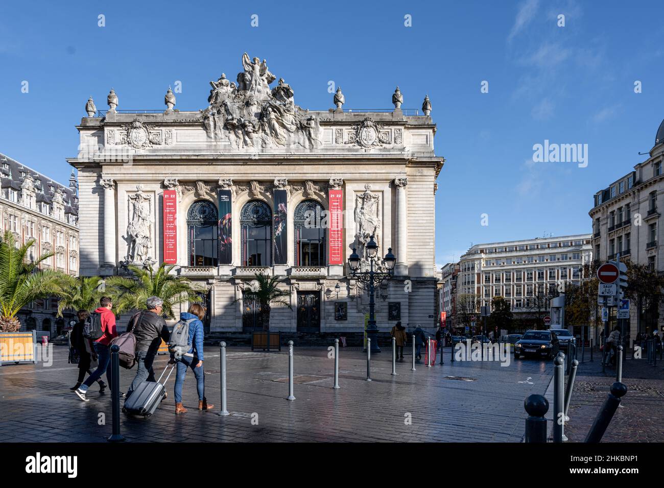 November 4, 2021 - Lille, France: La Grande Place, has a Flemish ...