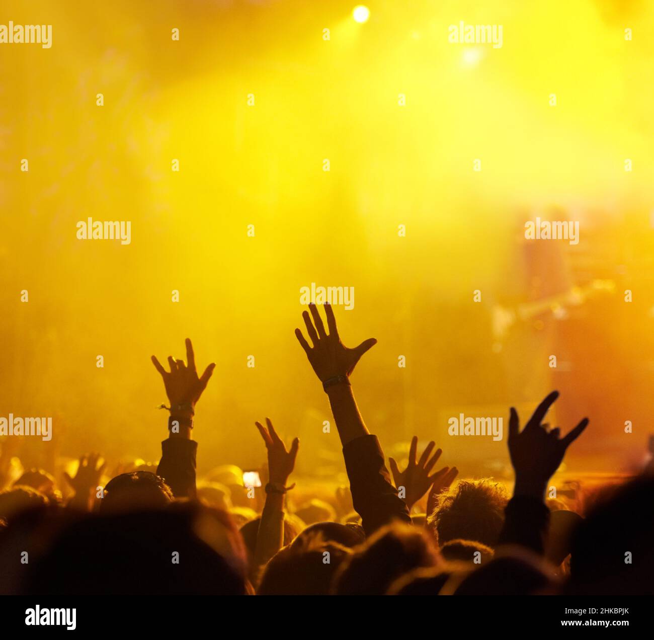 It's all about the fans. Shot of fans enjoying an outdoor music ...