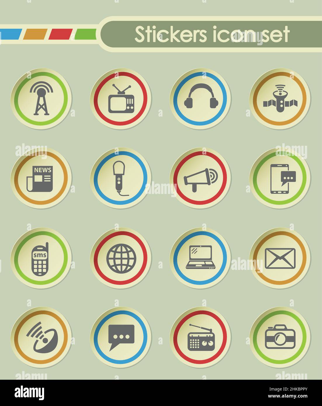 media round sticker icons for your creative ideas Stock Vector Image ...