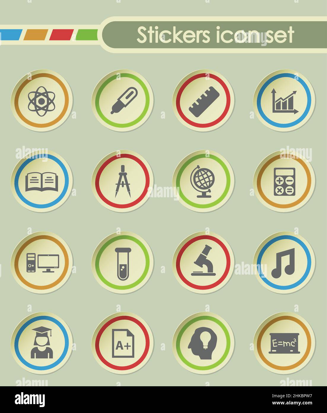 university round sticker icons for your creative ideas Stock Vector ...