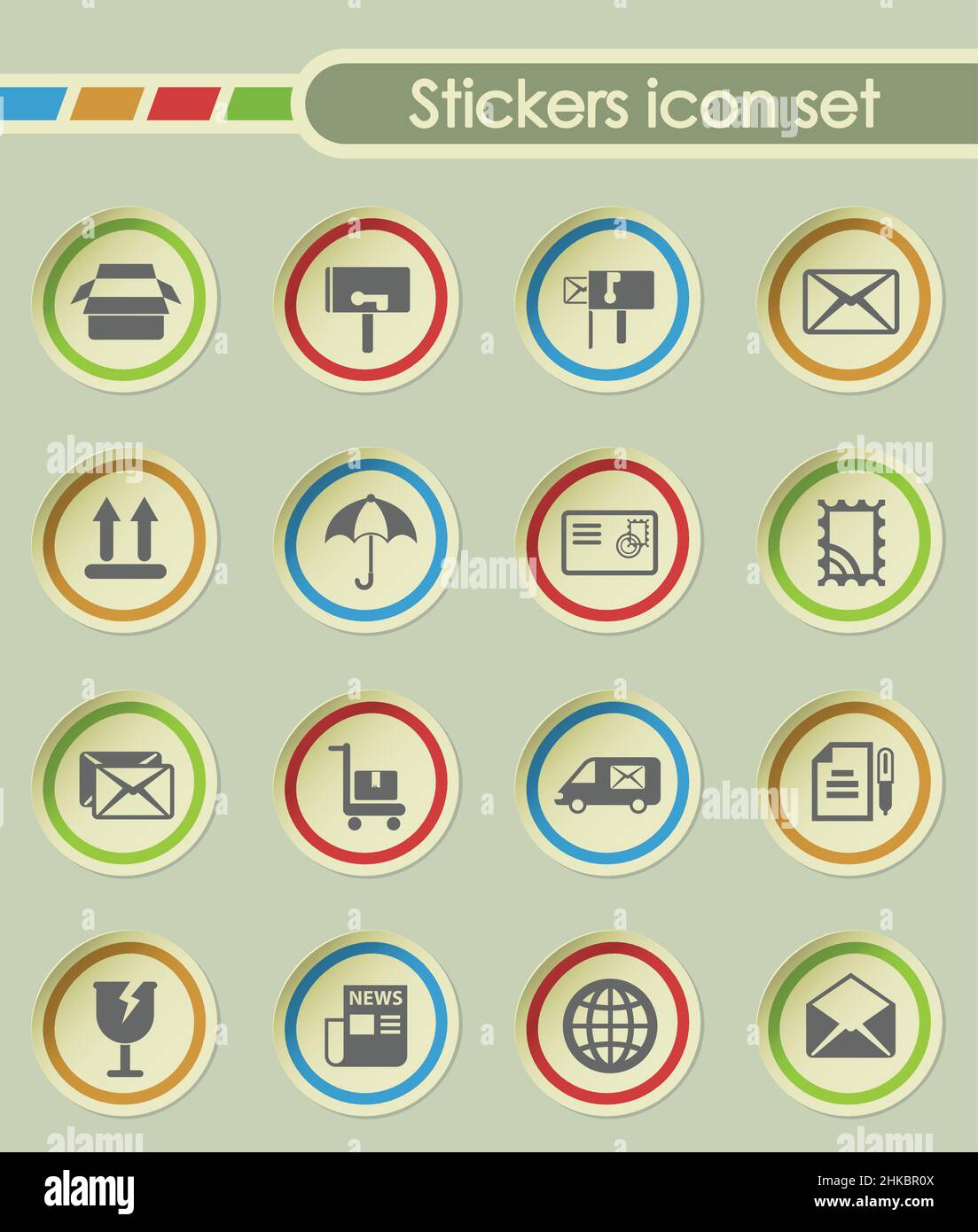 post service round sticker icons for your creative ideas Stock Vector ...