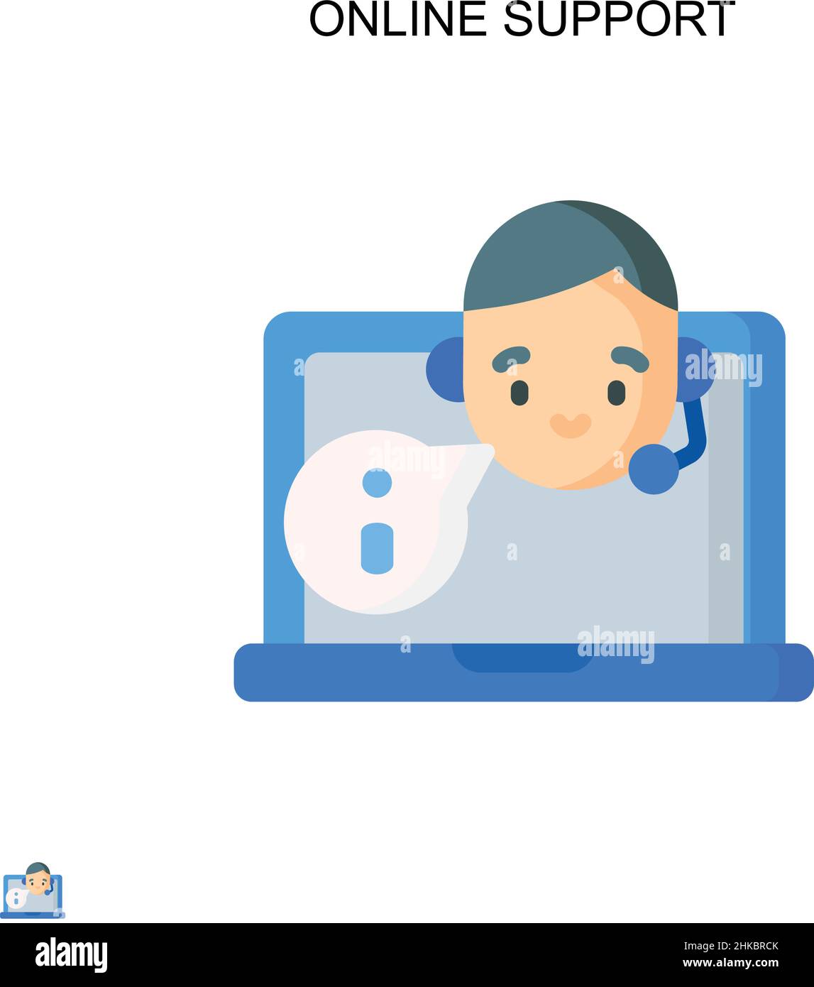 Online support Simple vector icon. Illustration symbol design template ...