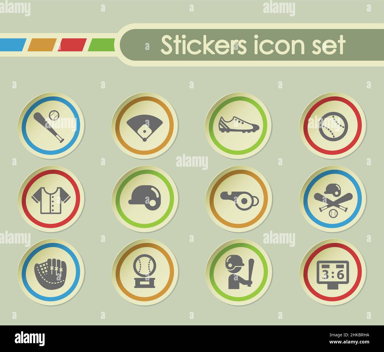 Baseball stickers Stock Vector Images - Alamy