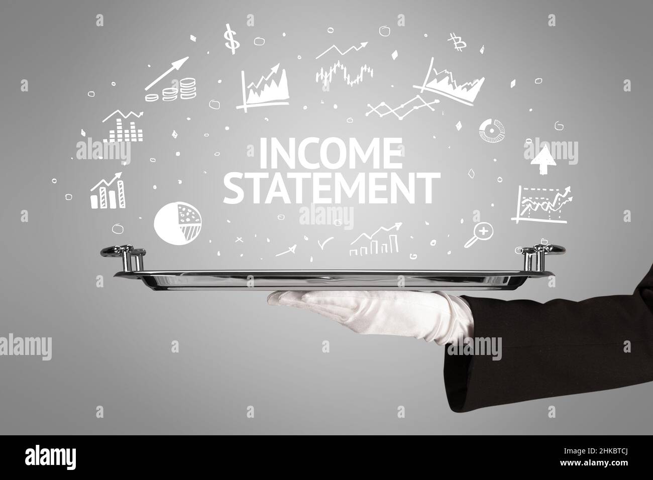 Waiter serving business idea concept Stock Photo - Alamy