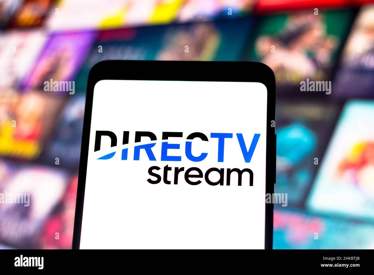 In this photo illustration, the Directv Stream logo seen displayed on a ...