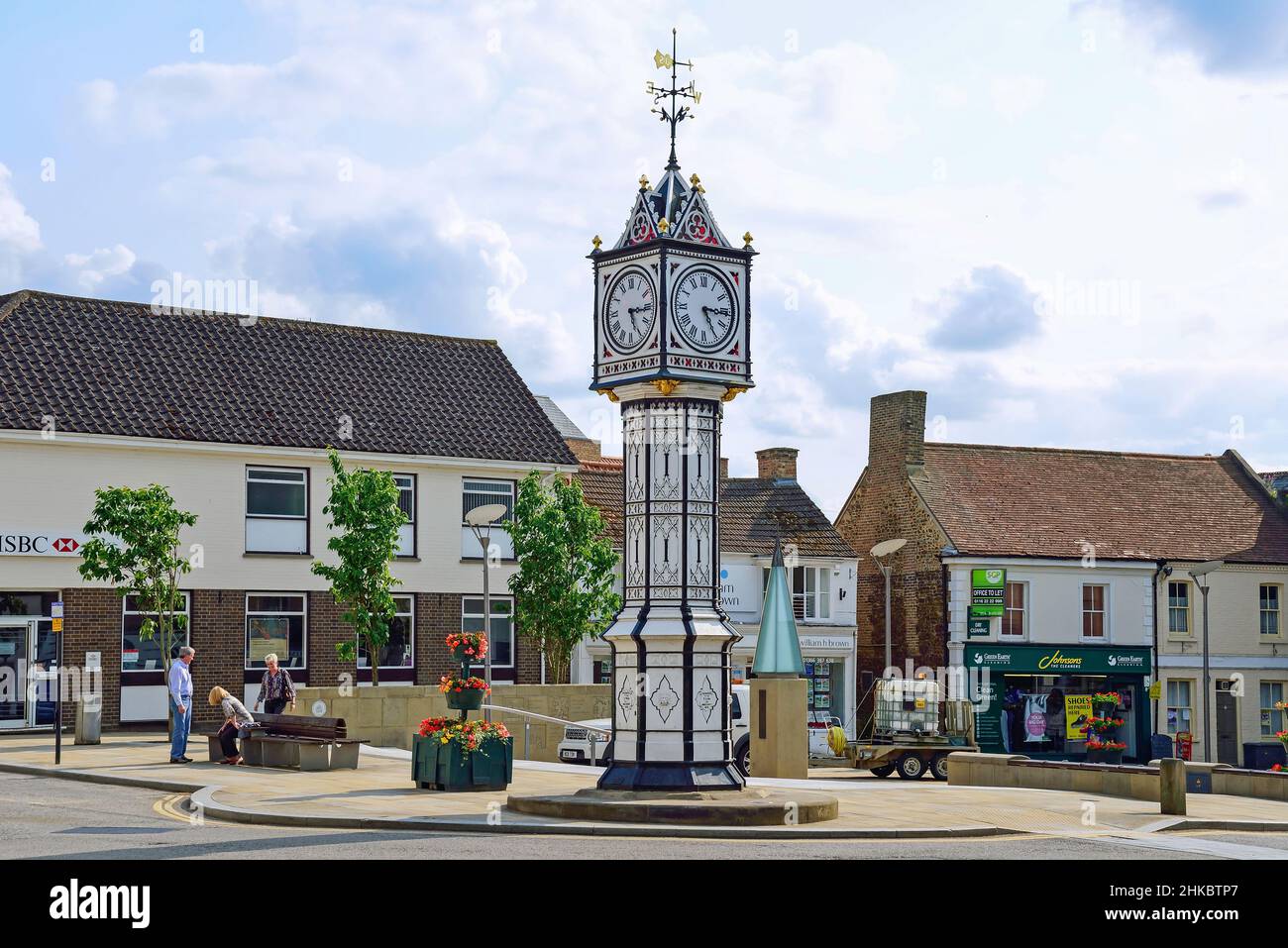 Victorian clock tower, Market Place, Downham Market, Norfolk, England ...