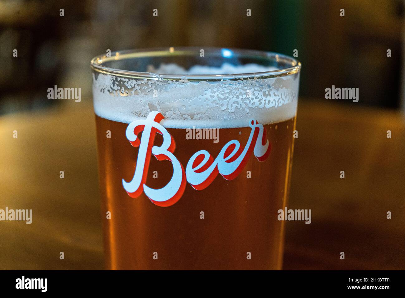 Pint of ale beer in an English pub Stock Photo - Alamy