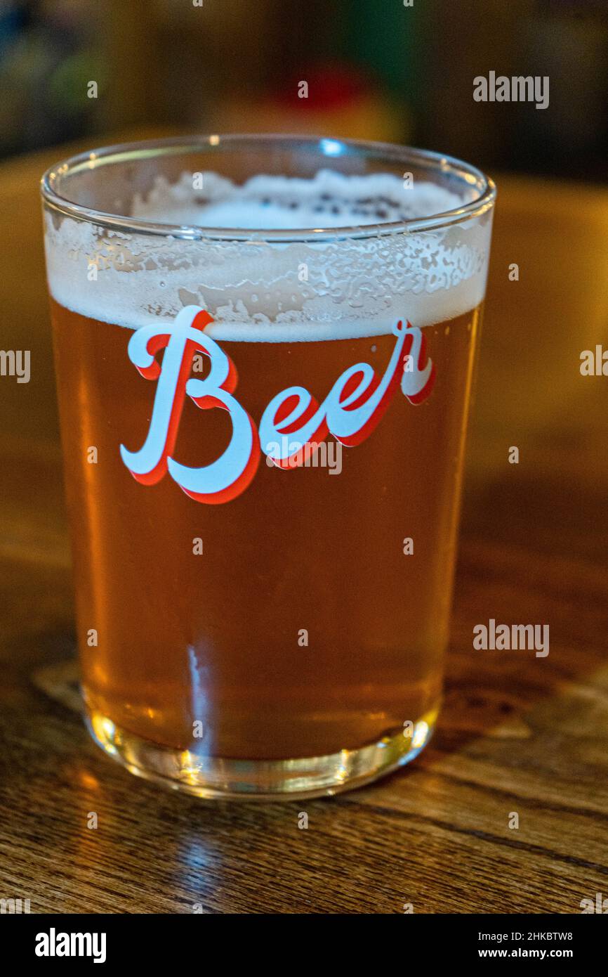 Pint of ale beer in an English pub Stock Photo - Alamy