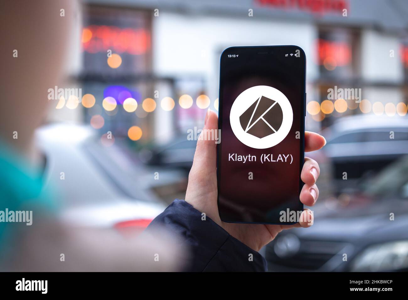 Kharkov, Ukraine - February 2, 2022: Klaytn KLAY coin symbol. Trade ...