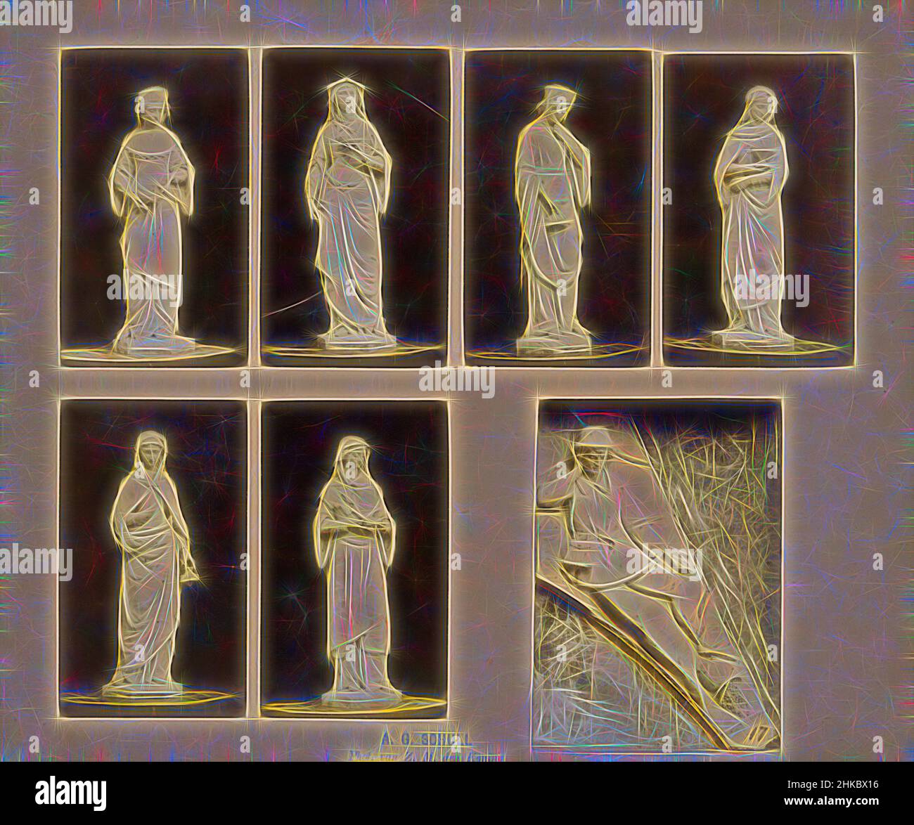 Inspired by Survey of six sculptures of women holding (presumably ...
