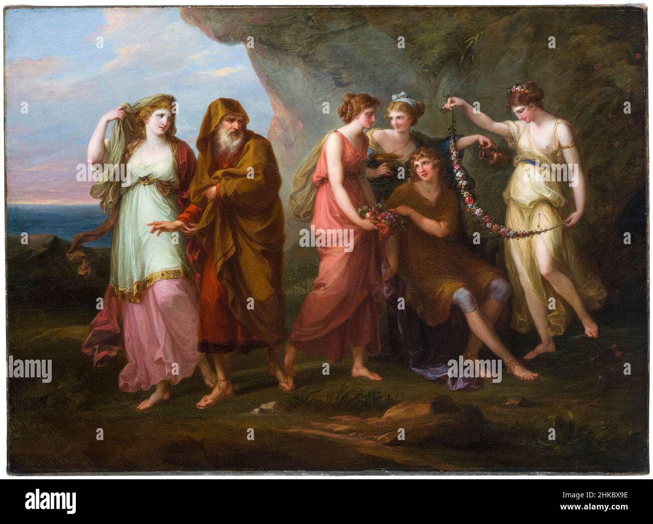 Telemachus and the Nymphs of Calypso, painting by Angelica Kauffman ...