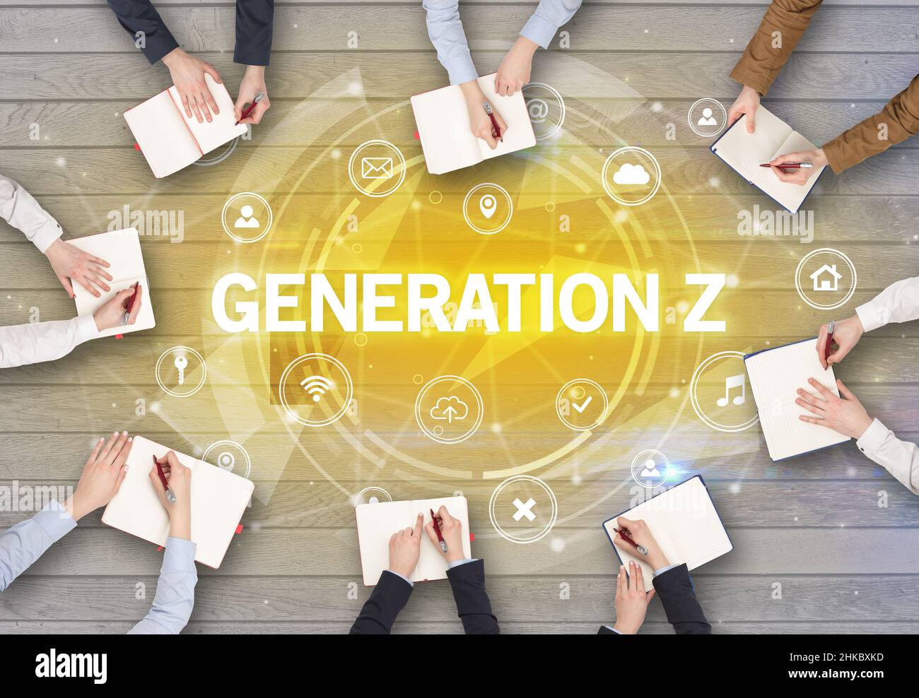 Group of people having a meeting Stock Photo - Alamy
