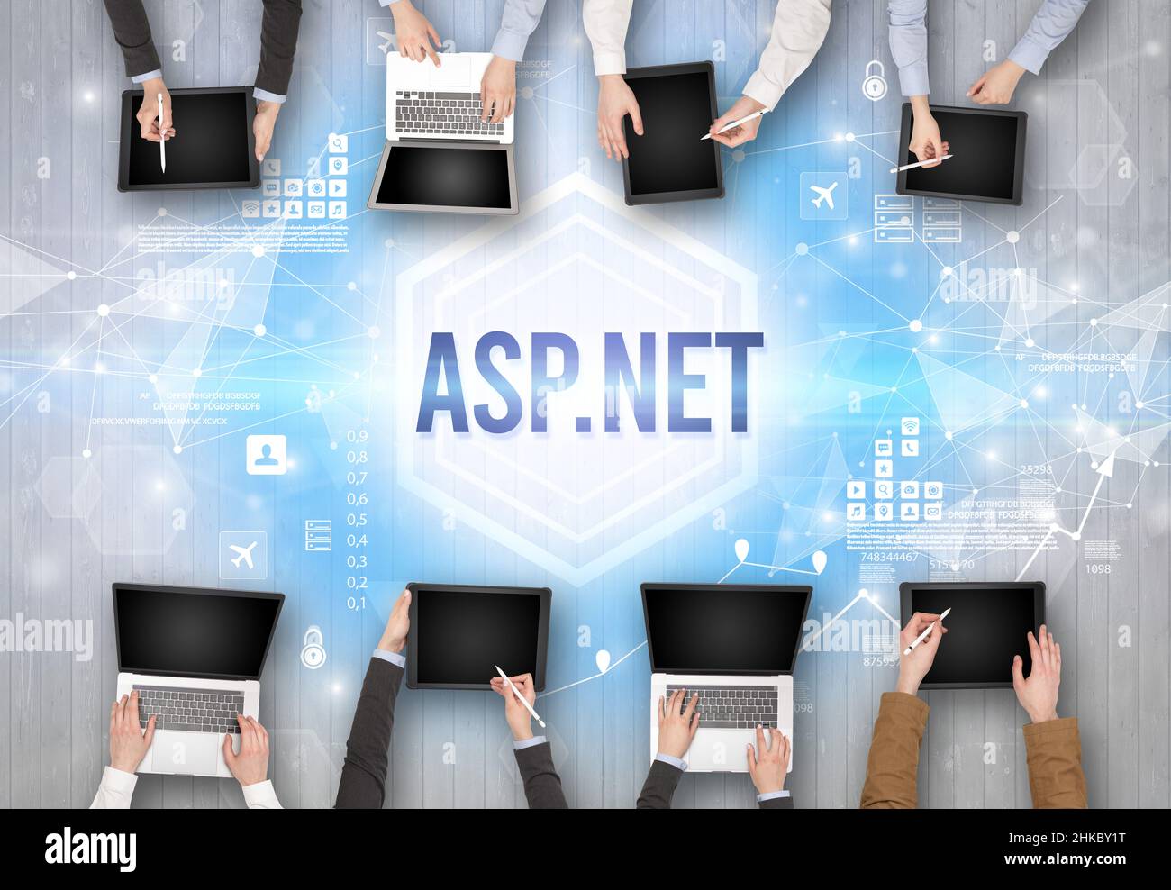 Group of Busy People Working in an Office, technology concept Stock ...