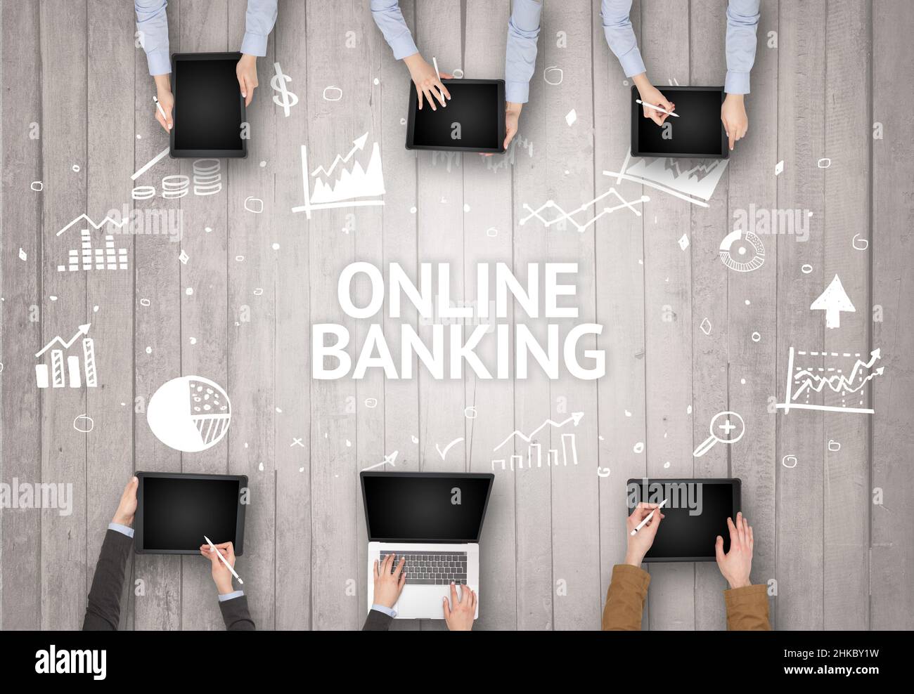 Group of Busy People Working in an Office Stock Photo - Alamy