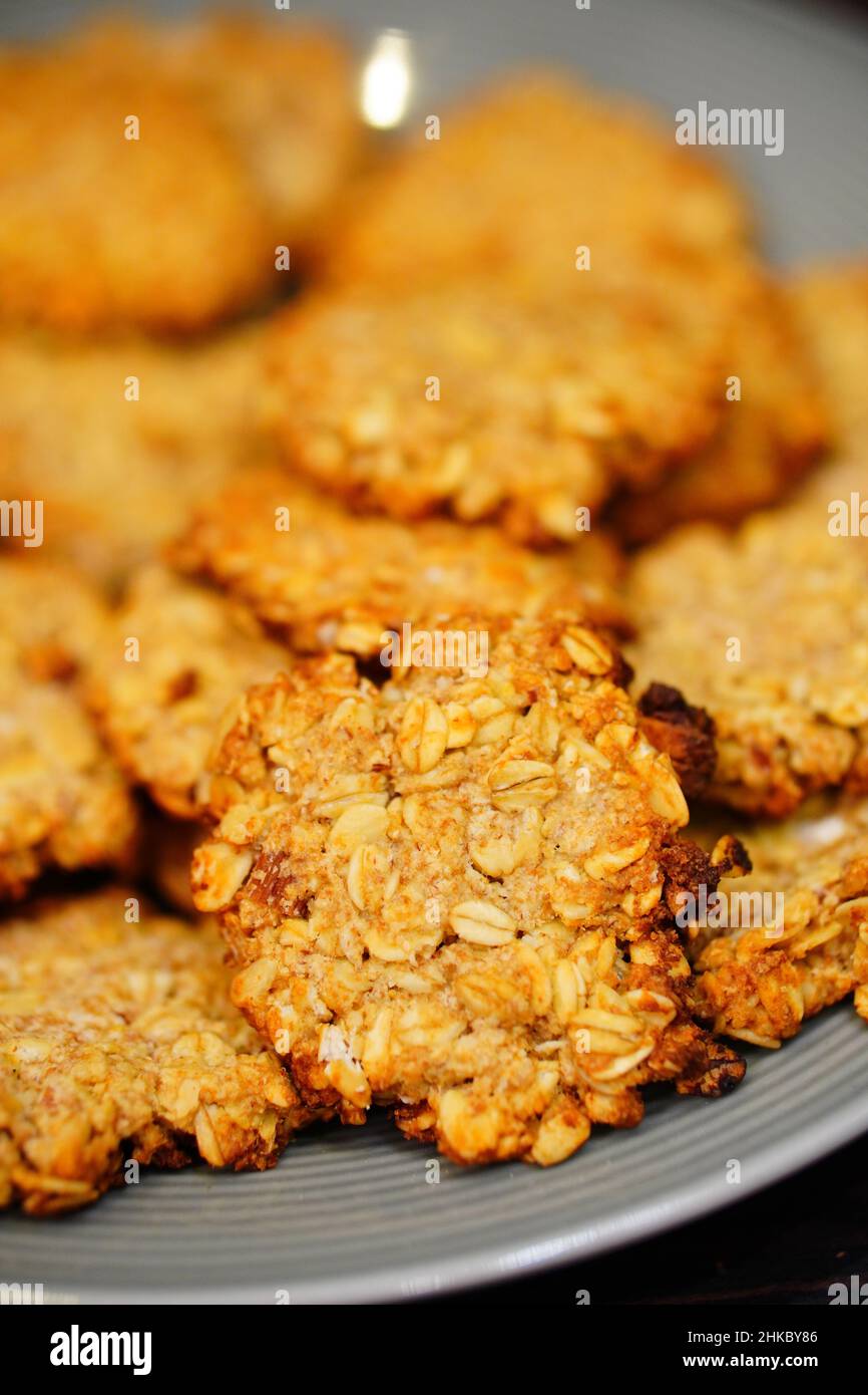 Baked oat flakes cookies Stock Photo - Alamy