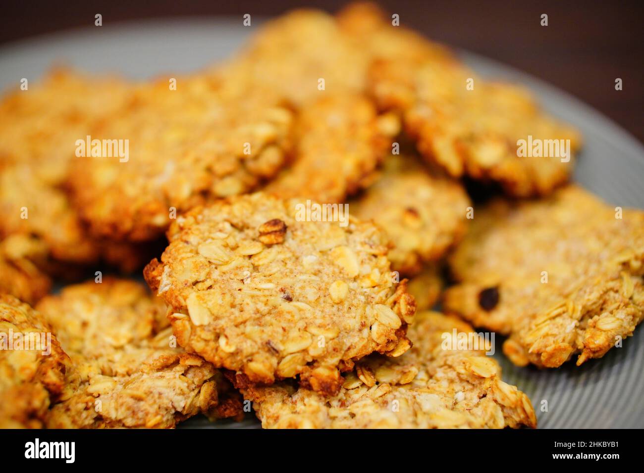 Baked oat flakes cookies Stock Photo - Alamy