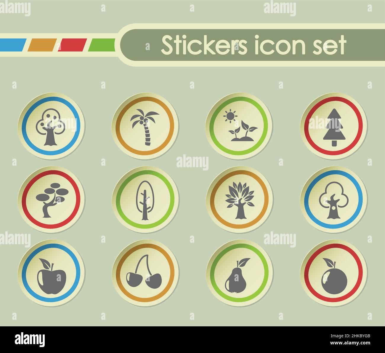 Apple tree saplings Stock Vector Images - Alamy